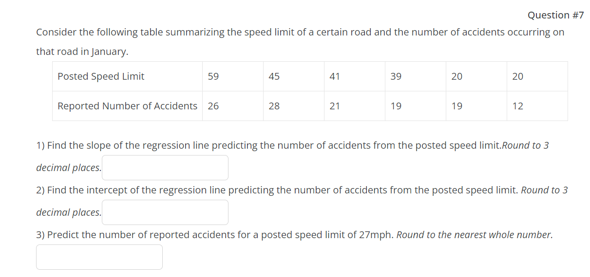 Solved Question #7Consider the following table summarizing | Chegg.com