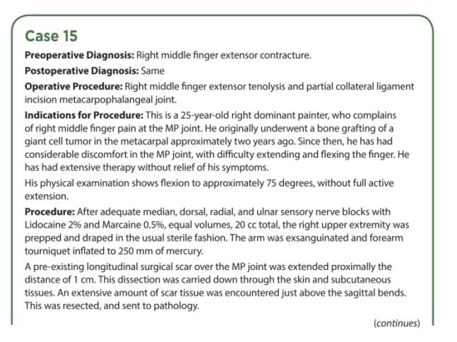 Solved Case 15 Preoperative Diagnosis: Right middle finger | Chegg.com