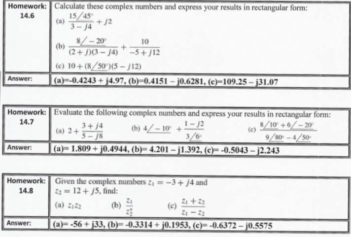 Solved + 2 Homework: Calculate these complex numbers and | Chegg.com