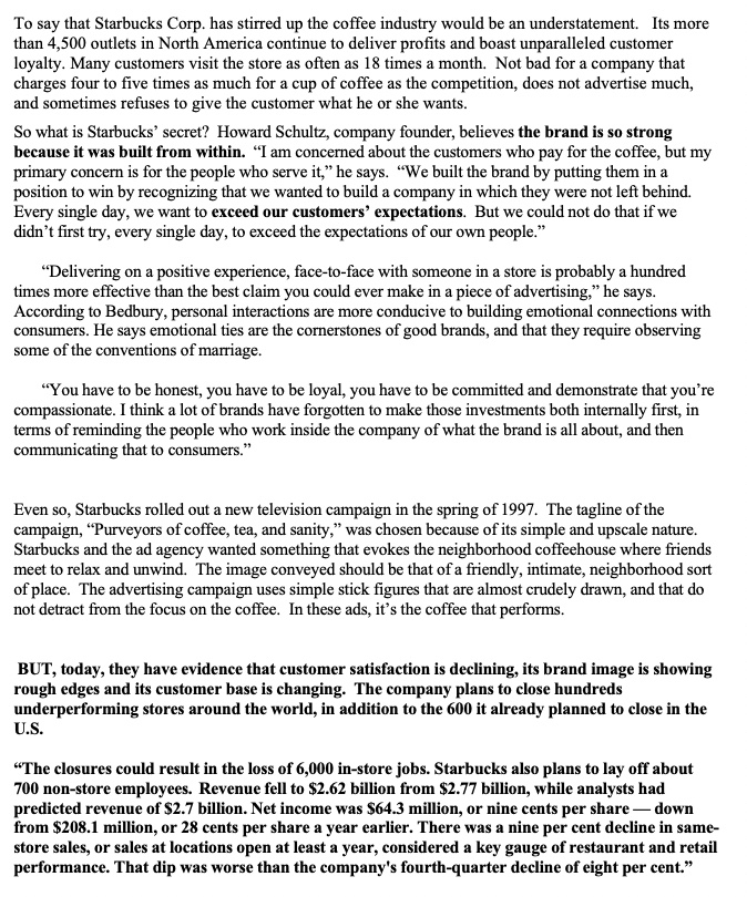 Solved To say that Starbucks Corp. has stirred up the coffee | Chegg.com