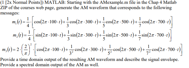 1 [2x Normal Points]) MATLAB: Starting with the | Chegg.com