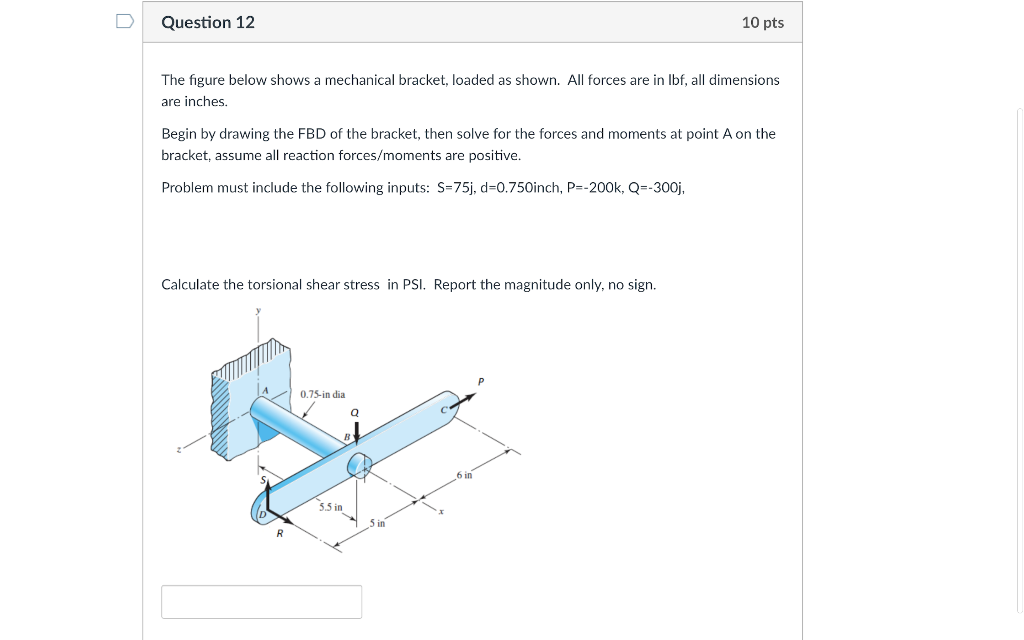 Solved The figure below shows a mechanical bracket, loaded | Chegg.com