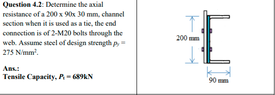 Solved Question 4.2: Determine the axial resistance of a 200 | Chegg.com