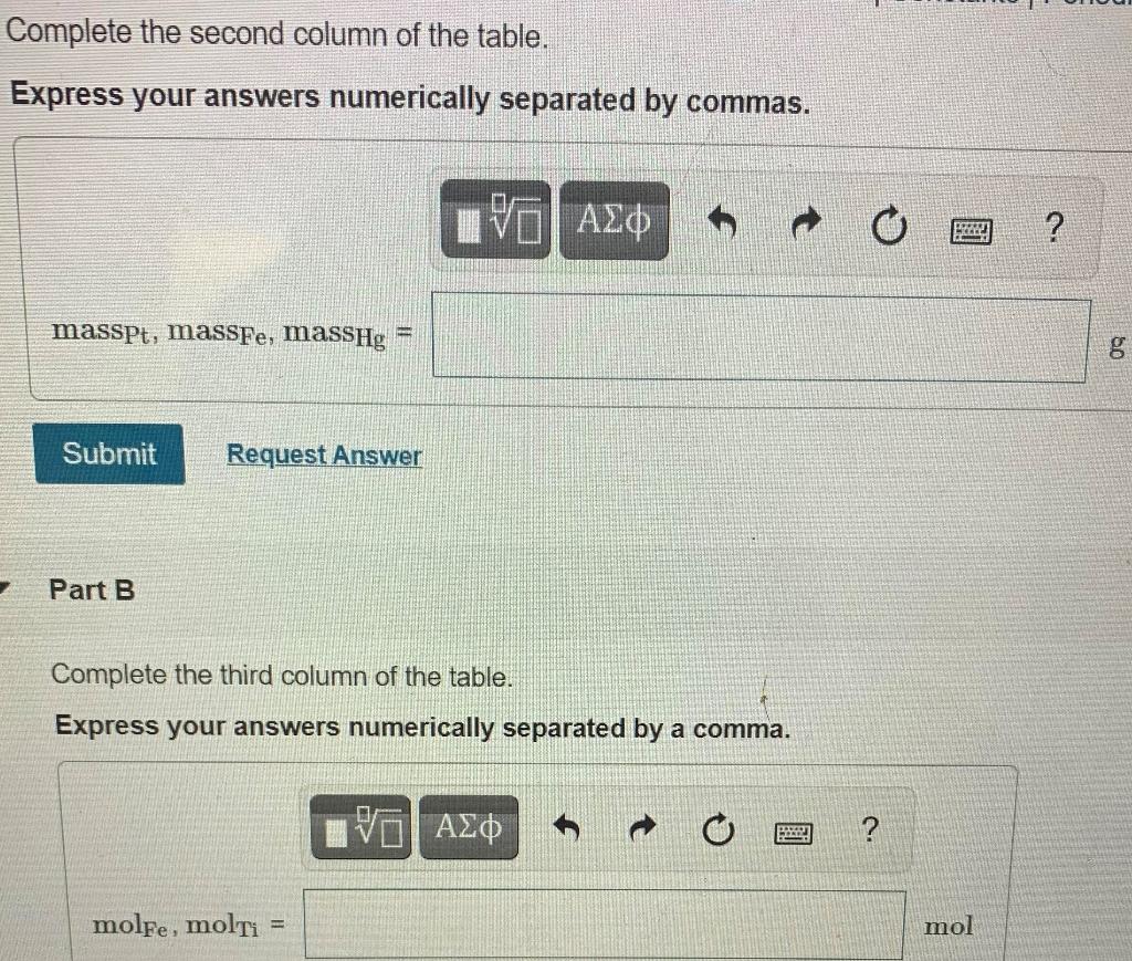 Solved Part C Complete the fourth column of the table. | Chegg.com