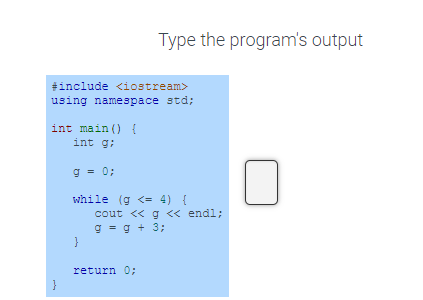 Solved Type the program's output \#include using namespace | Chegg.com