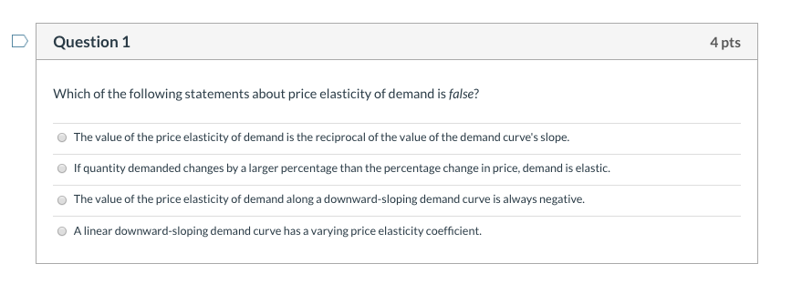 Solved Question 1 4 pts Which of the following statements | Chegg.com