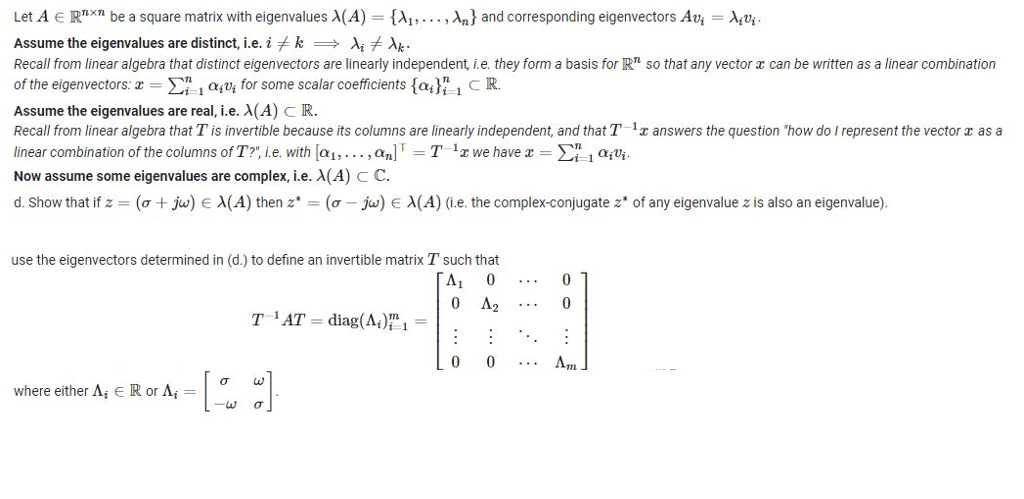 Solved Let A E Rnxn be a square matrix with eigenvalues | Chegg.com