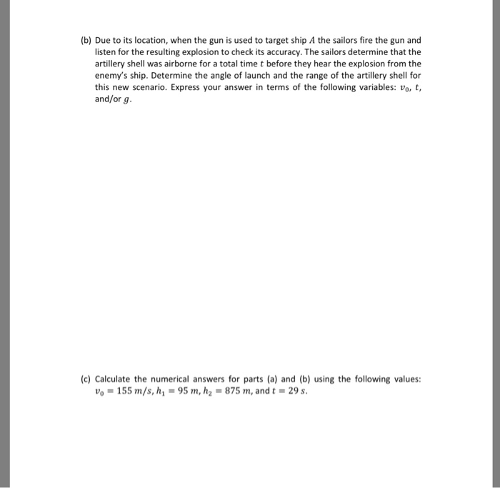 Solved Problem 4 A Battleship Fires Two Artillery Shells At 