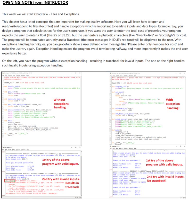 Solved This week we will start Chapter 6 - Files and | Chegg.com