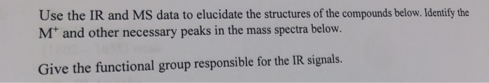 Solved Use the IR and MS data to elucidate the structures | Chegg.com