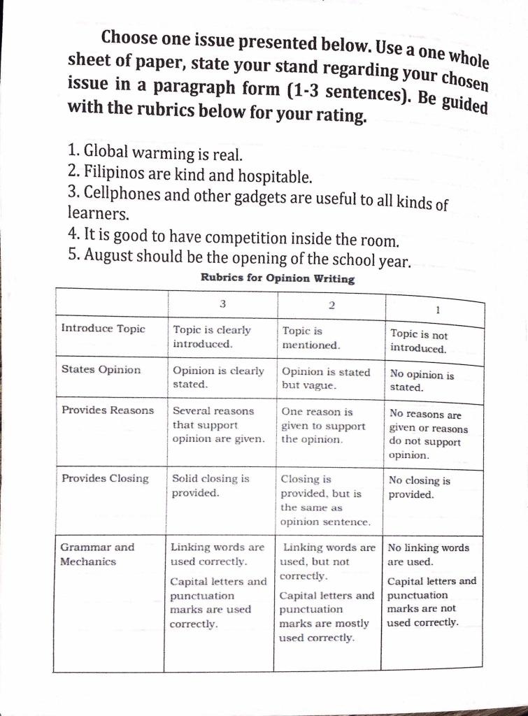 Choose one issue presented below. Use a one whole | Chegg.com