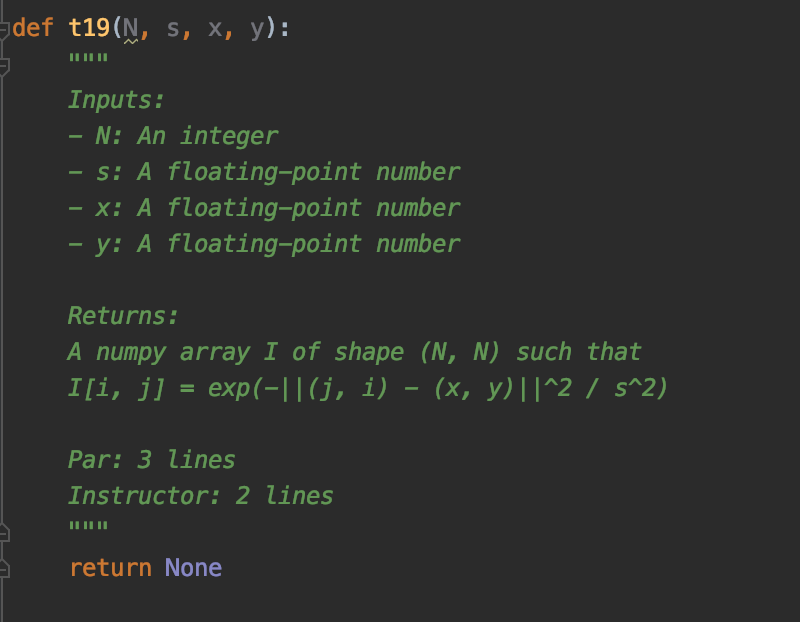 Solved =def t19(N, s, x, y): Inputs: N: An integer - s: A | Chegg.com