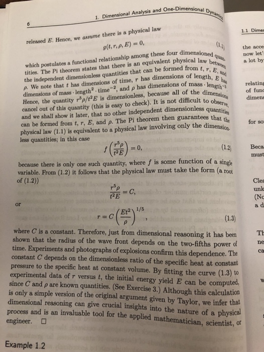 Solved 4. In the blast wave problem in Example 1.1, assume, | Chegg.com