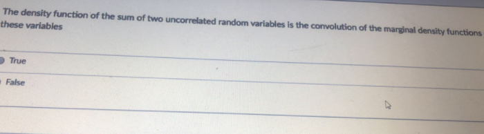 Solved The density function of the sum of two uncorrelated | Chegg.com