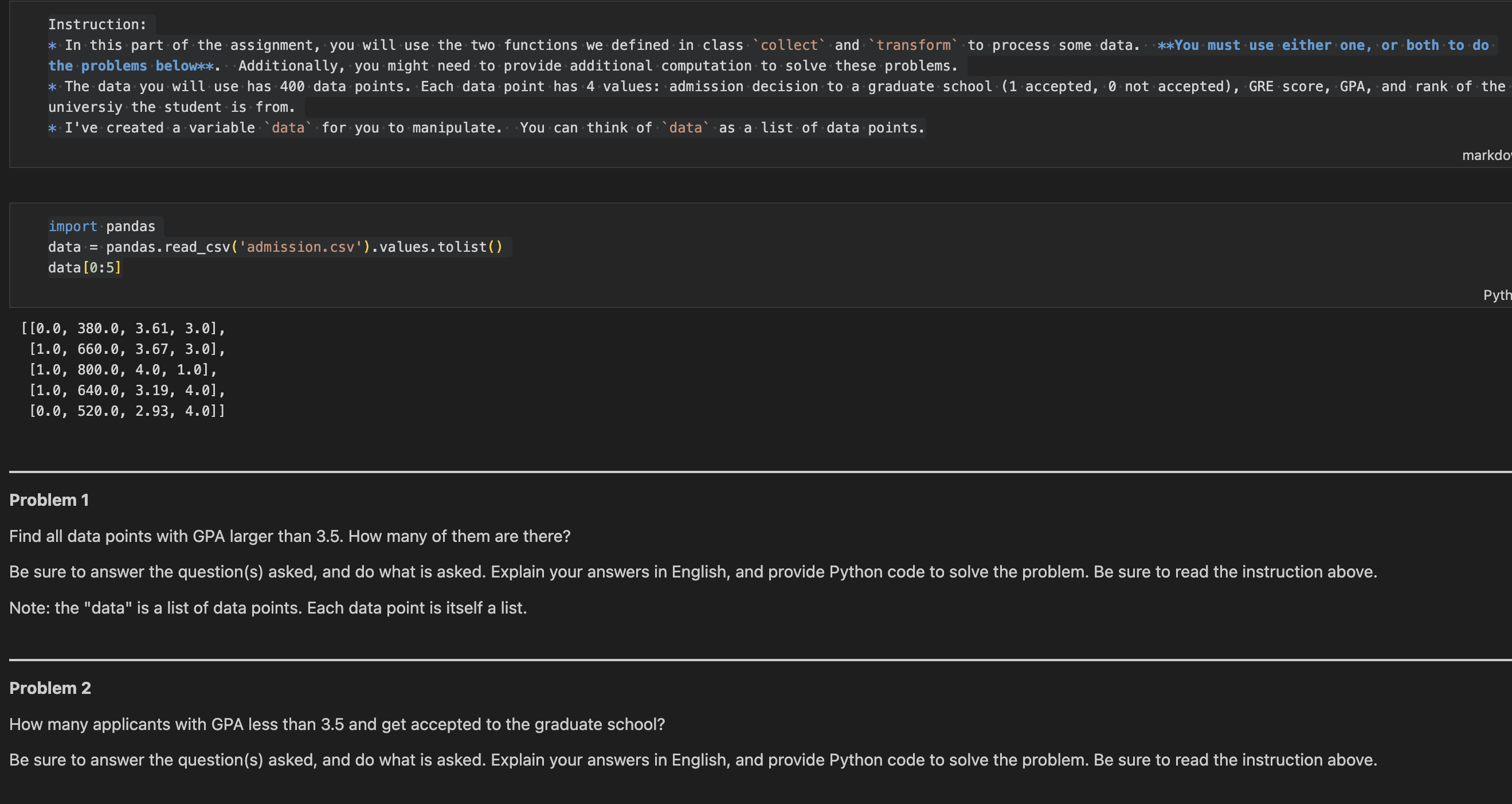 Instruction: the problems below**. Additionally, you | Chegg.com