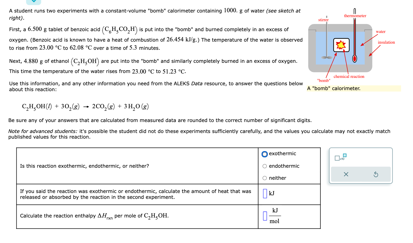 Solved A student runs two experiments with a constant-volume | Chegg.com