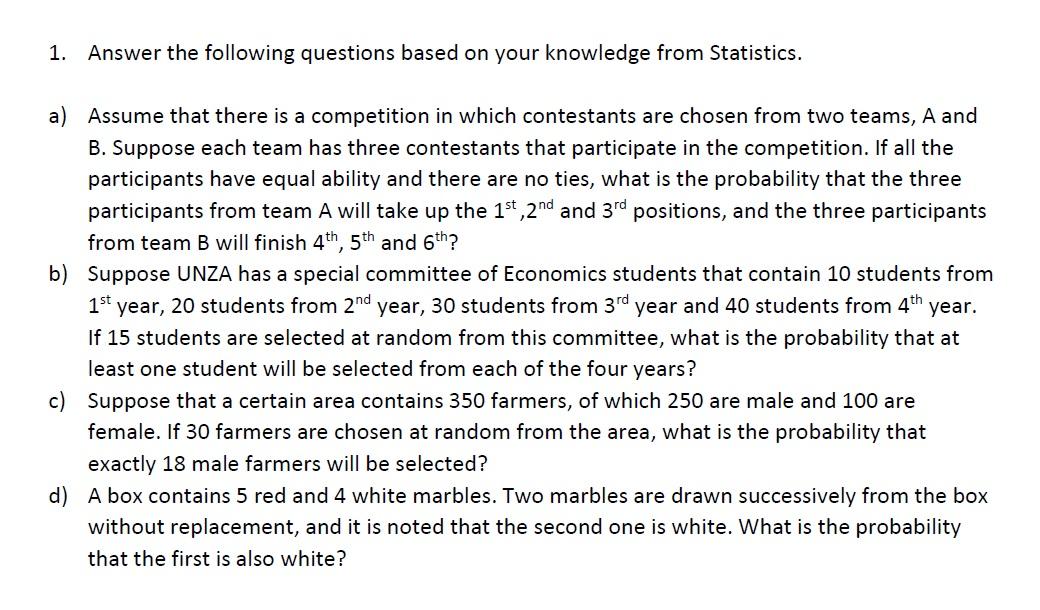 Solved 1. Answer the following questions based on your | Chegg.com