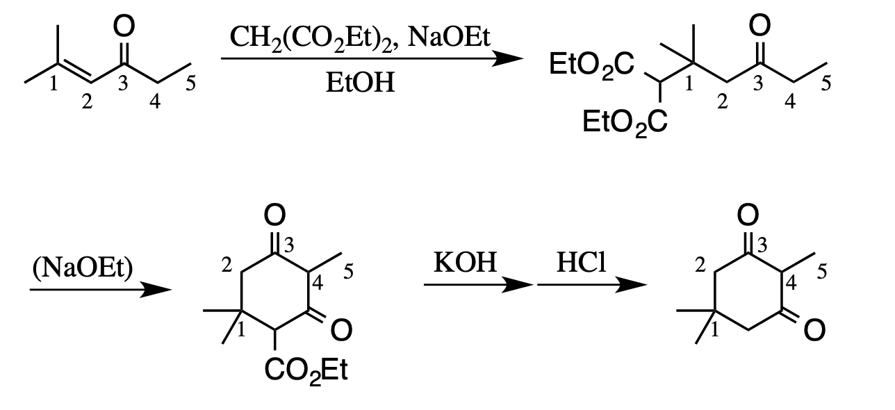Solved 3 2 (NaOEt) CH₂(CO₂Et)2, NaOEt EtOH O KOH 2 3 O CO₂Et | Chegg.com