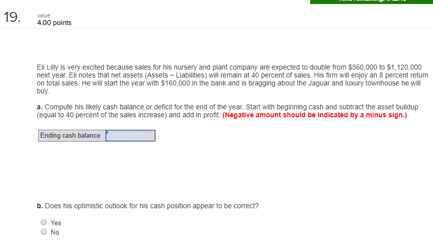 Solved 19. value: 4.00 points Eli Lilly is very excited | Chegg.com