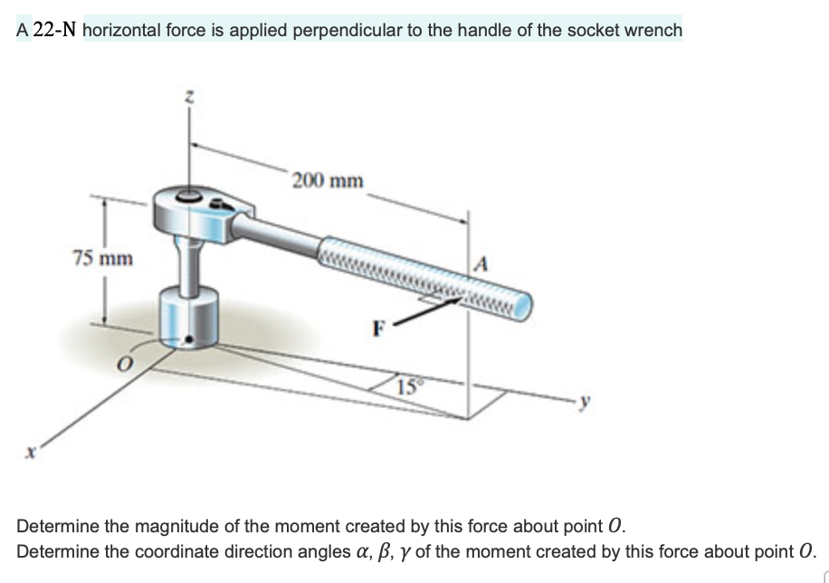 Solved A 22-N horizontal force is applied perpendicular to | Chegg.com