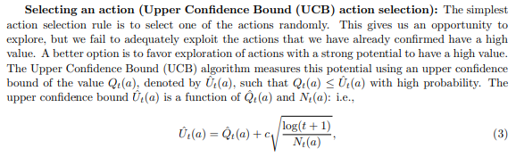 Selecting an action (Upper Confidence Bound (UCB) | Chegg.com