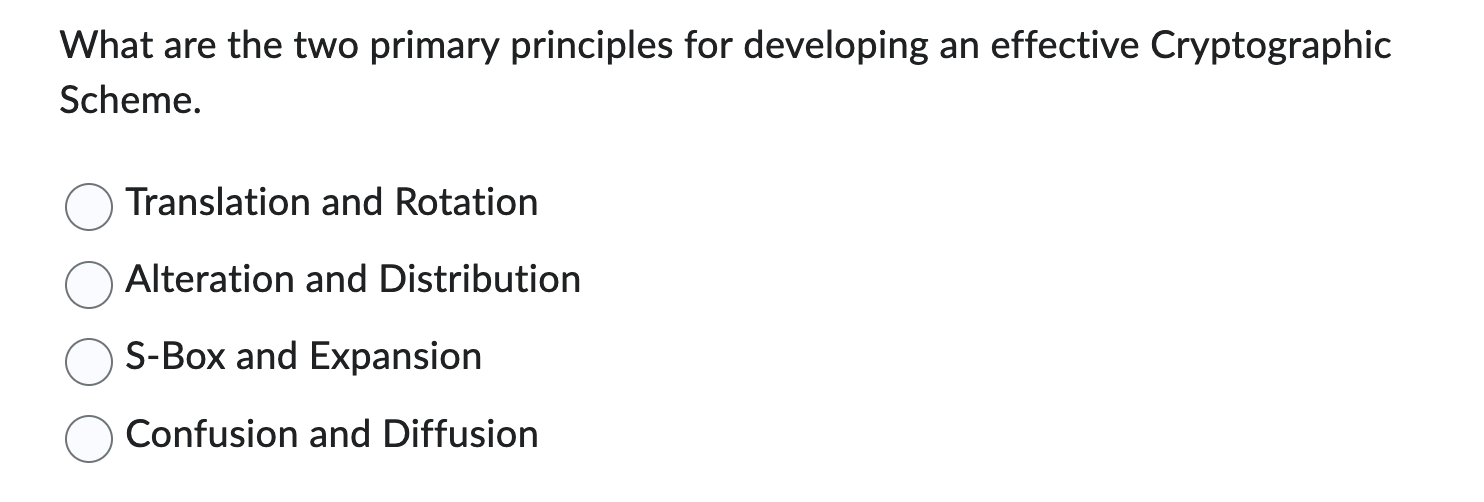 Solved What are the two primary principles for developing an | Chegg.com