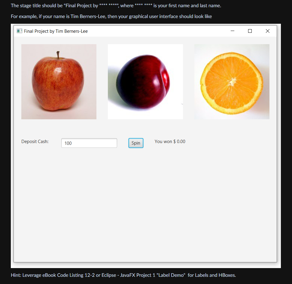 Solved (1) In Eclipse, implement Programming Challenge 9, | Chegg.com