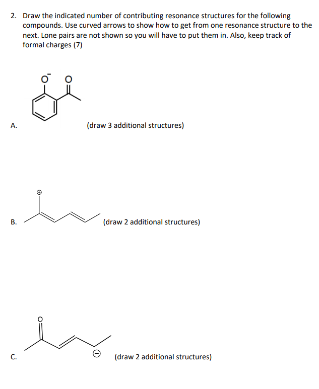 Solved 2. Draw the indicated number of contributing | Chegg.com