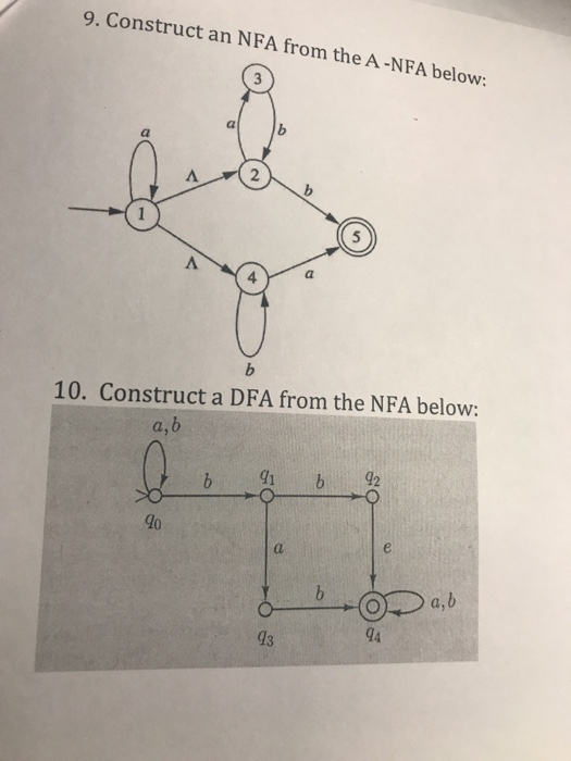 Solved Construct an NFA from the A -NFA below: Construct a | Chegg.com