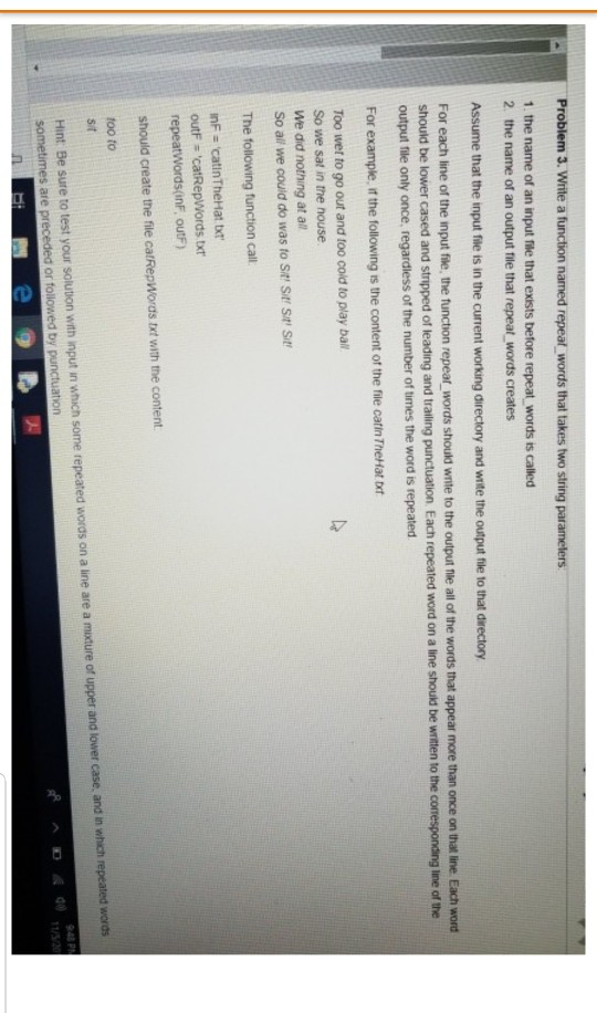 Solved Problem З.write a function named repeat-words that | Chegg.com
