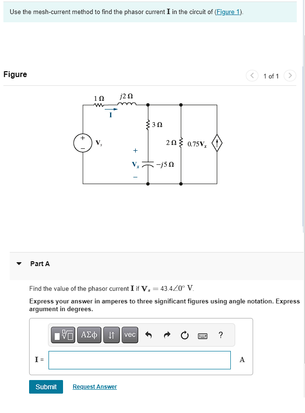 Solved Use the mesh-current method to find the phasor | Chegg.com