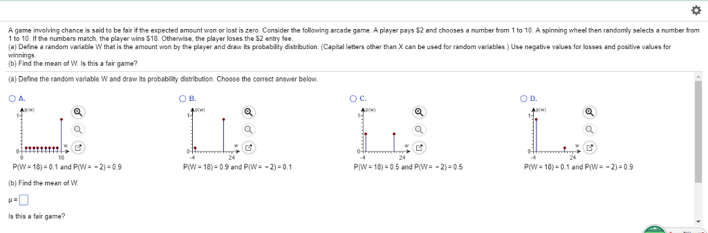 Solved A game involving chance is said to be fair if the | Chegg.com