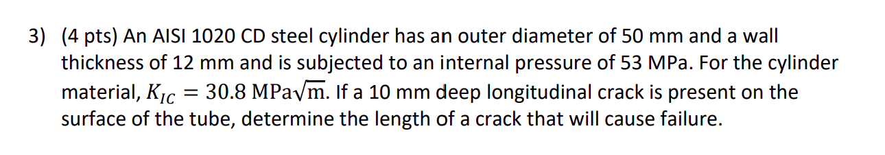 Solved An AISI 1020 CD steel cylinder has an outer diameter | Chegg.com