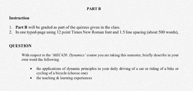 Solved Instruction 1. Part B will be graded as part of the | Chegg.com