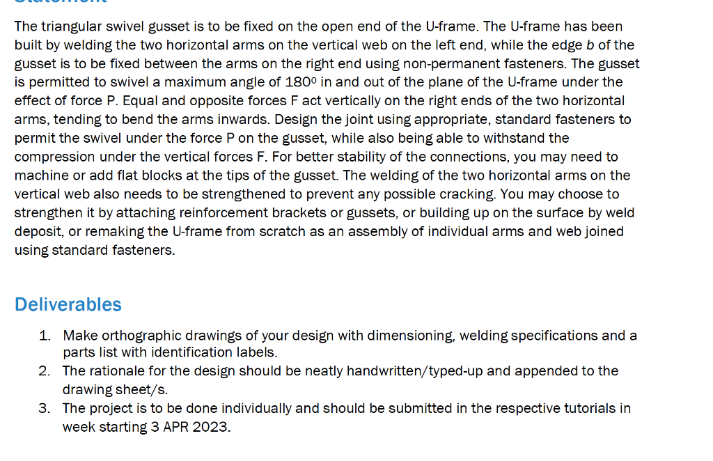 The triangular swivel gusset is to be fixed on the | Chegg.com