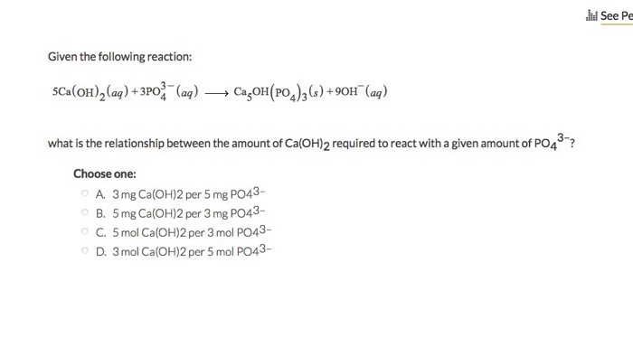 Solved ti See Pe Given the following reaction: sca(OH)2(aq) | Chegg.com