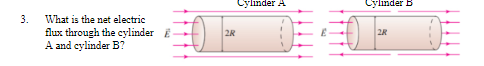 Solved 3. What is the net electric flux through the cylinder | Chegg.com