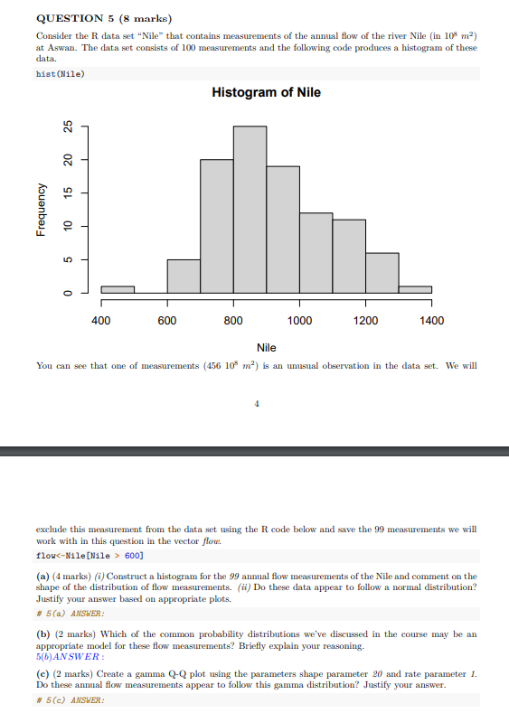 Solved Please write the appropriate R code in section A and | Chegg.com