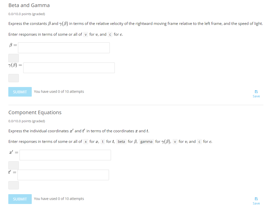 Solved H : Lorentz Transformation In common-dimension ' c=1 | Chegg.com