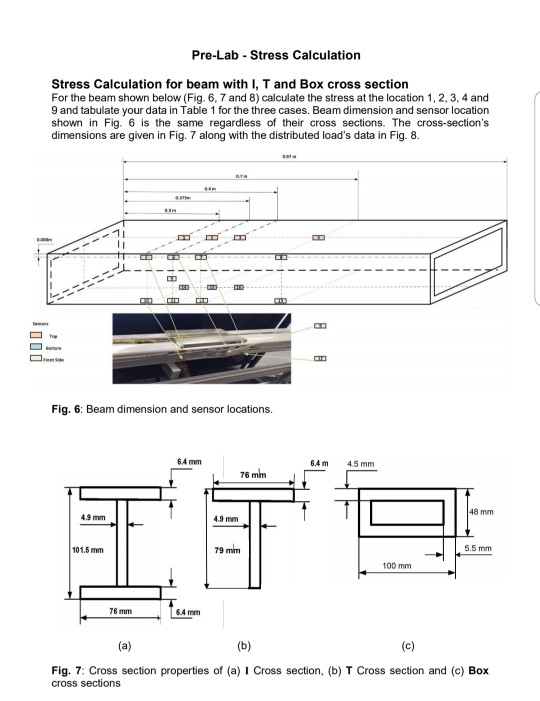 Pre-Lab - Stress Calculation Stress Calculation for | Chegg.com