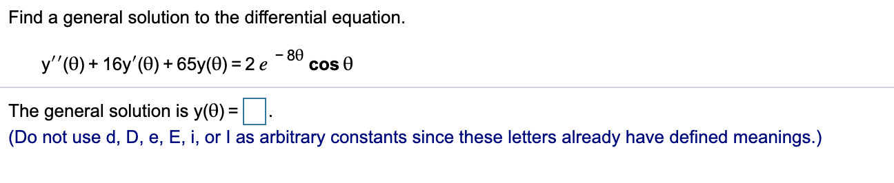 Solved Find a general solution to the differential equation. | Chegg.com