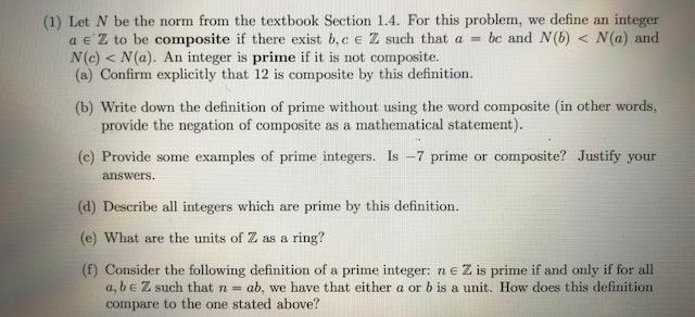 Solved The norm N(α) of a Gaussian integer α = a+bi is | Chegg.com