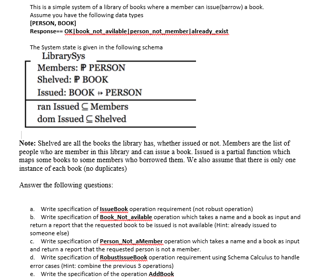 Solved This is a simple system of a library of books where a | Chegg.com