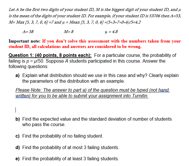 Solved Let A be the first two digits of your student ID, M | Chegg.com
