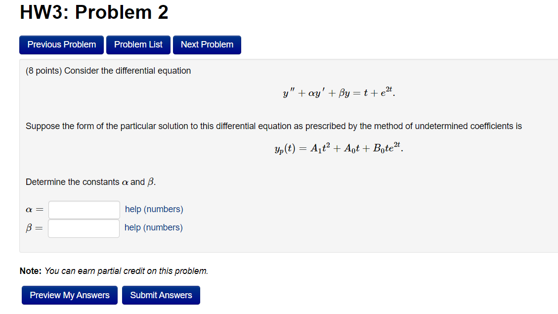 Solved HW3: Problem 2 Previous Problem Problem List Next | Chegg.com