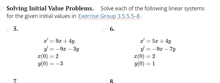 Solved Solving Initial Value Problems. Solve each of the | Chegg.com