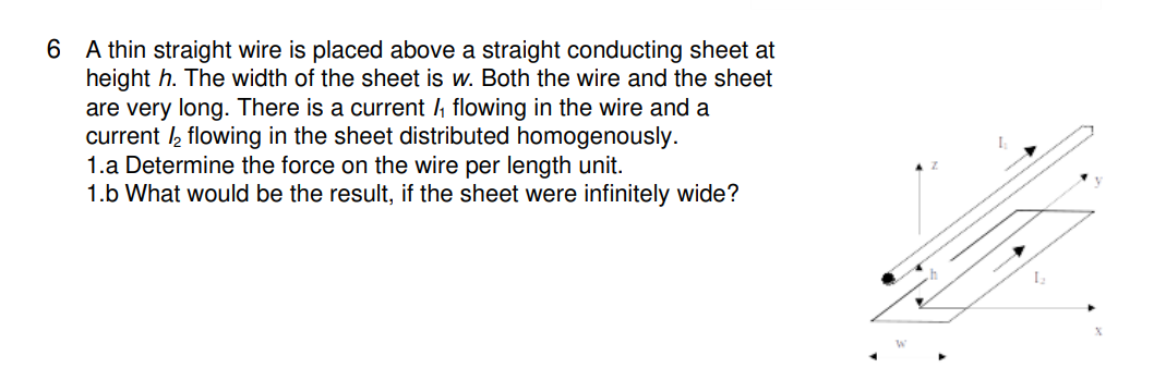 Solved 6 ﻿A thin straight wire is placed above a straight | Chegg.com
