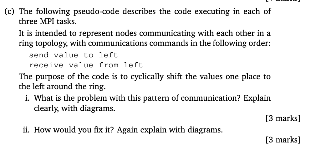 (c) The following pseudo-code describes the code | Chegg.com