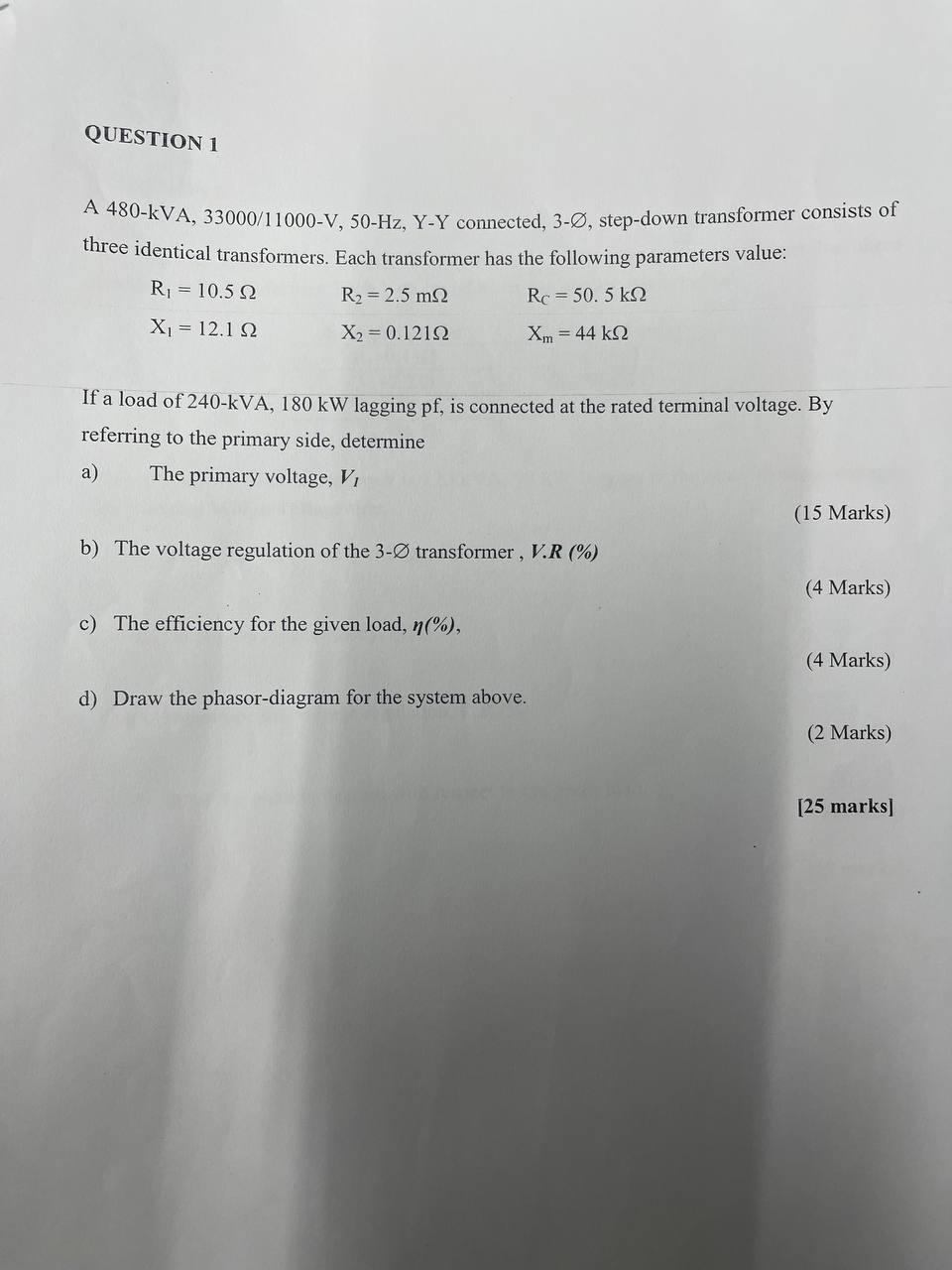 three identical transformers. Each transformer has | Chegg.com