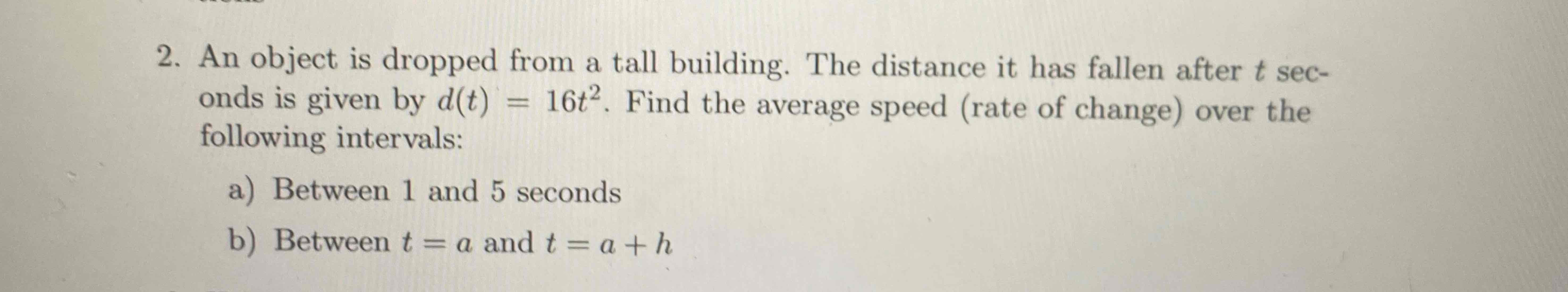 Solved An object is dropped from a tall building. The | Chegg.com